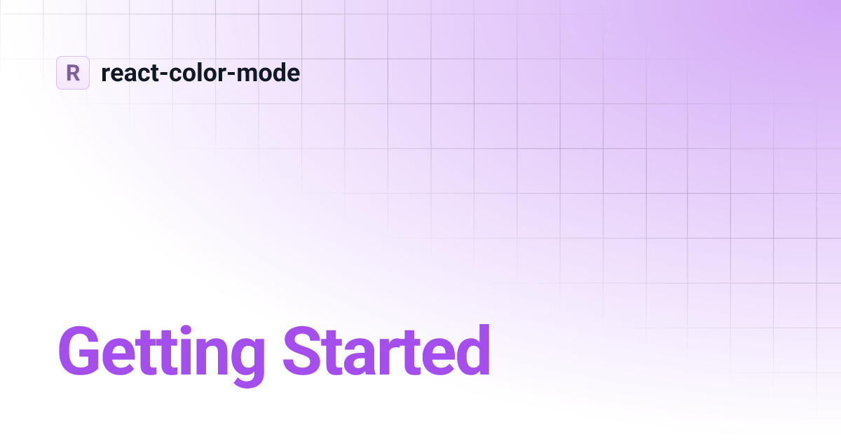 Getting Started | react-color-mode
